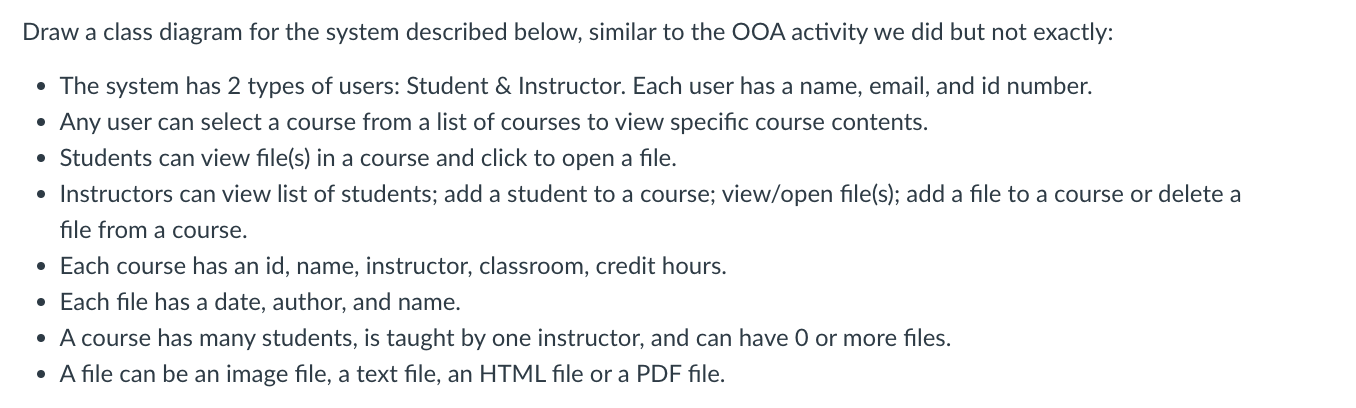 Solved Hi we have to create a UML class diagram for my | Chegg.com