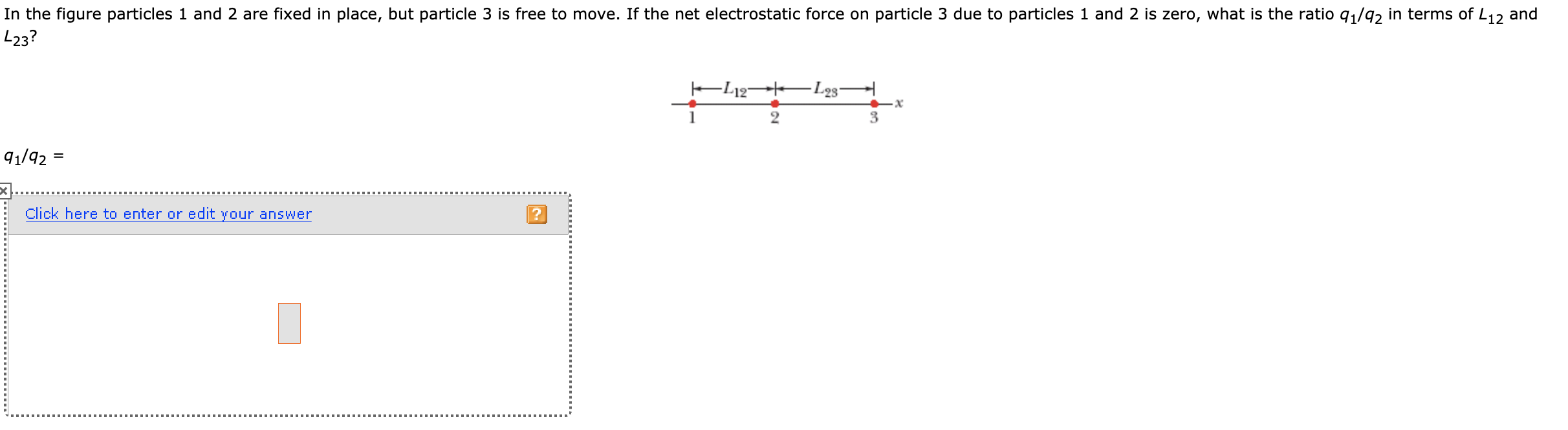 Solved In the figure particles 1 and 2 are fixed in place, | Chegg.com