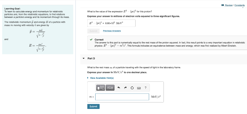 Solved Review Constants Learning Goal: To learn to calculate | Chegg.com