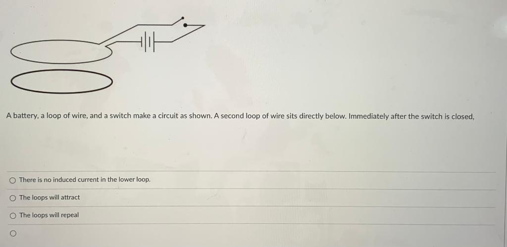 Solved A battery, a loop of wire, and a switch make a | Chegg.com