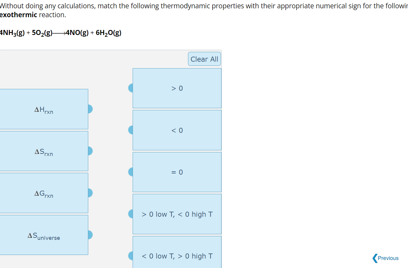 Solved Without doing any calculations, match the following | Chegg.com