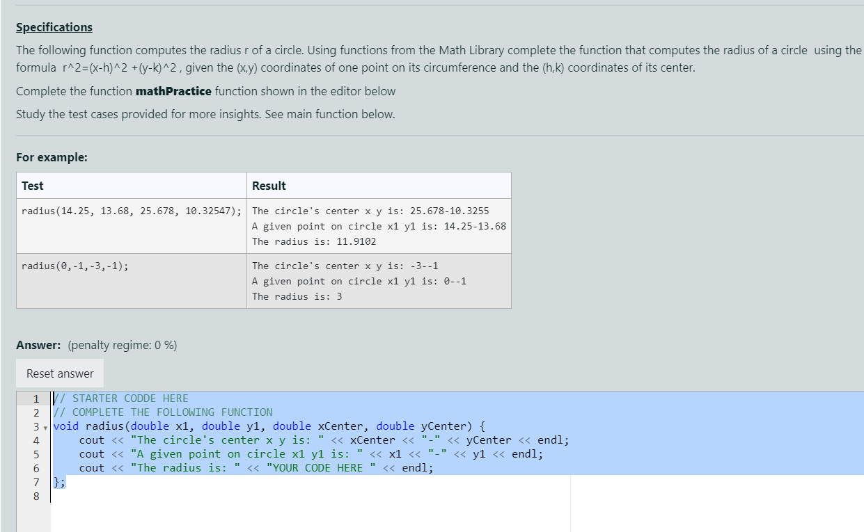 Solved complete in C++: // STARTER CODDE HERE // COMPLETE | Chegg.com