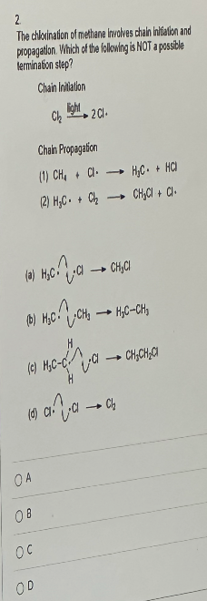 Solved 2 The cthoination of methene lawolves chain | Chegg.com