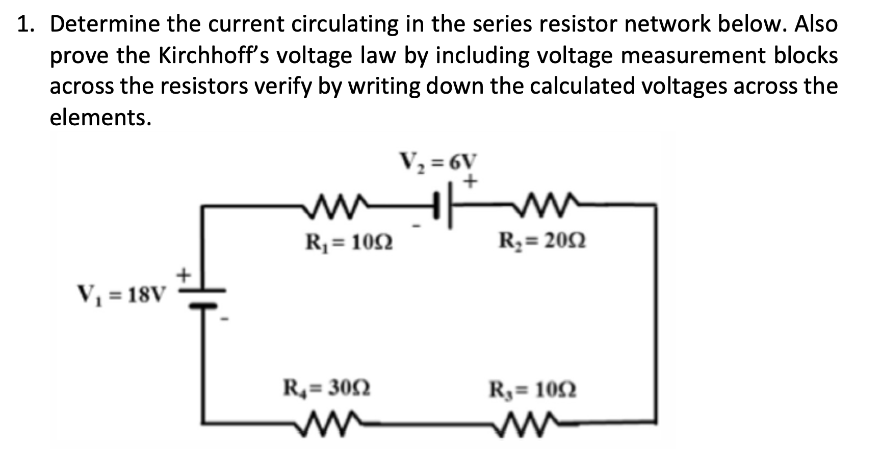 Solved 1 Determine The Current Circulating In The Series