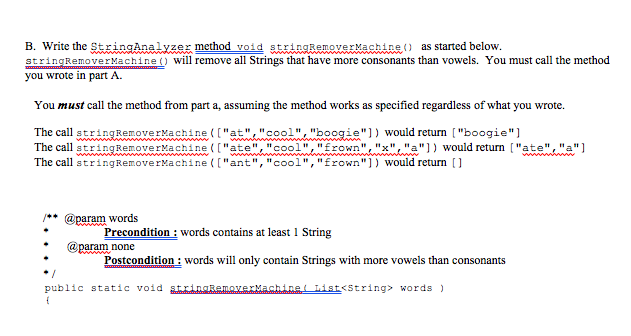 Solved ARRAYLIST FREE RESPONSE TEST A Question 1 The | Chegg.com