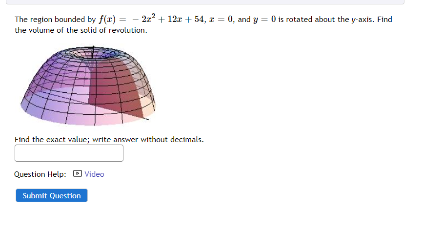 Solved Calculus Two: Volumes of Revolution: Cylindrical | Chegg.com
