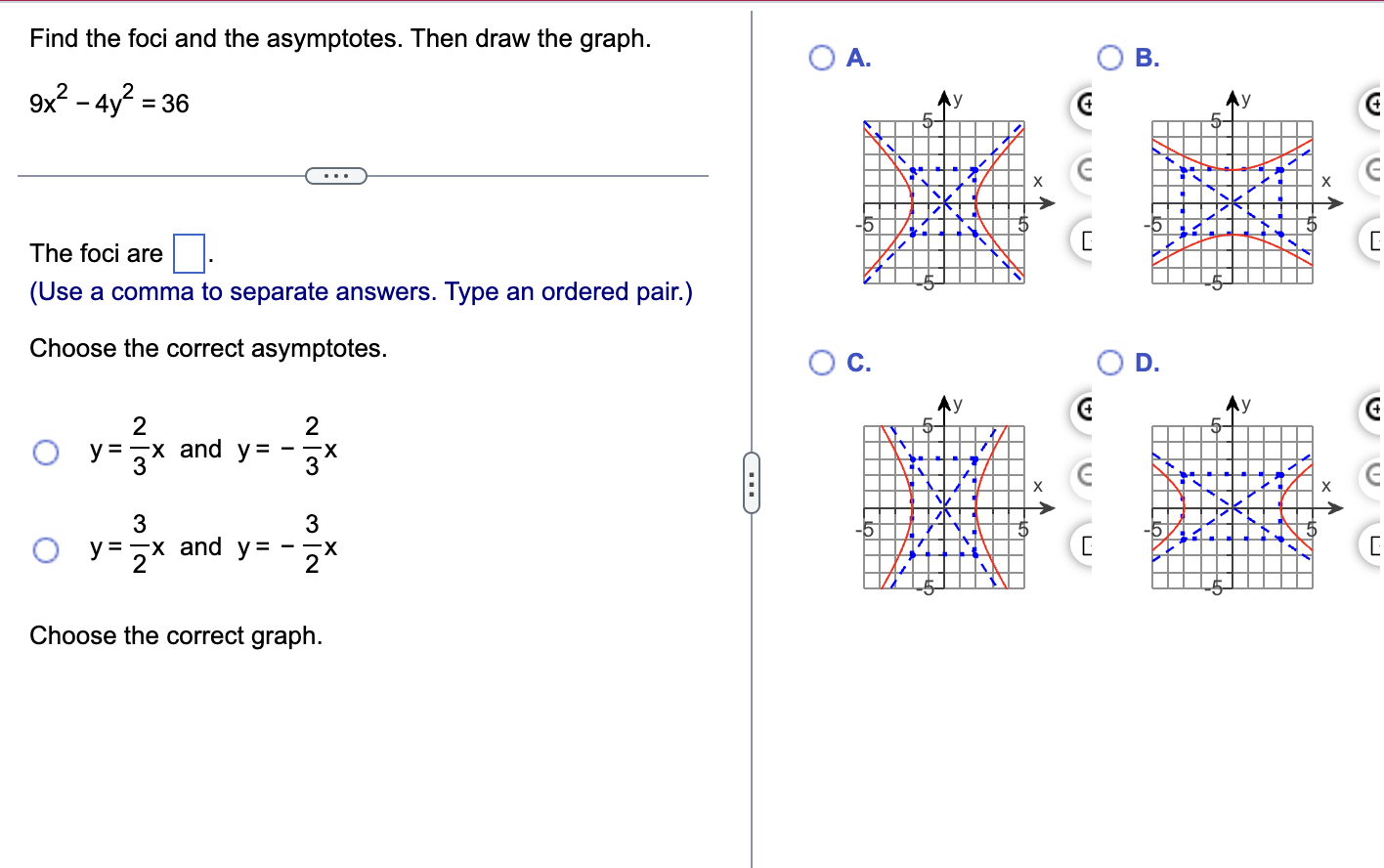 Solved Find the center, the vertices, the foci, and the | Chegg.com