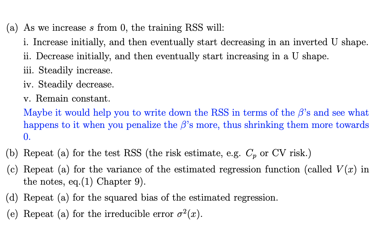 Solved Understanding Penalized Methods And The Effects Of