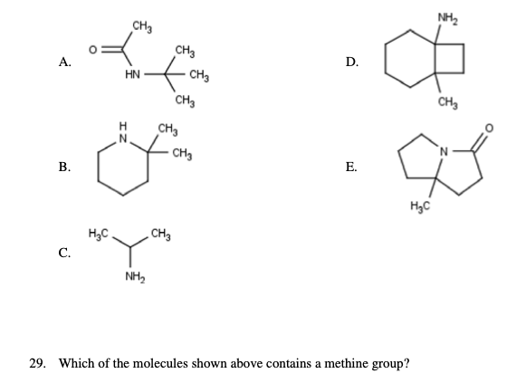 Solved D.B.E.Which of the molecules shown above contains a | Chegg.com