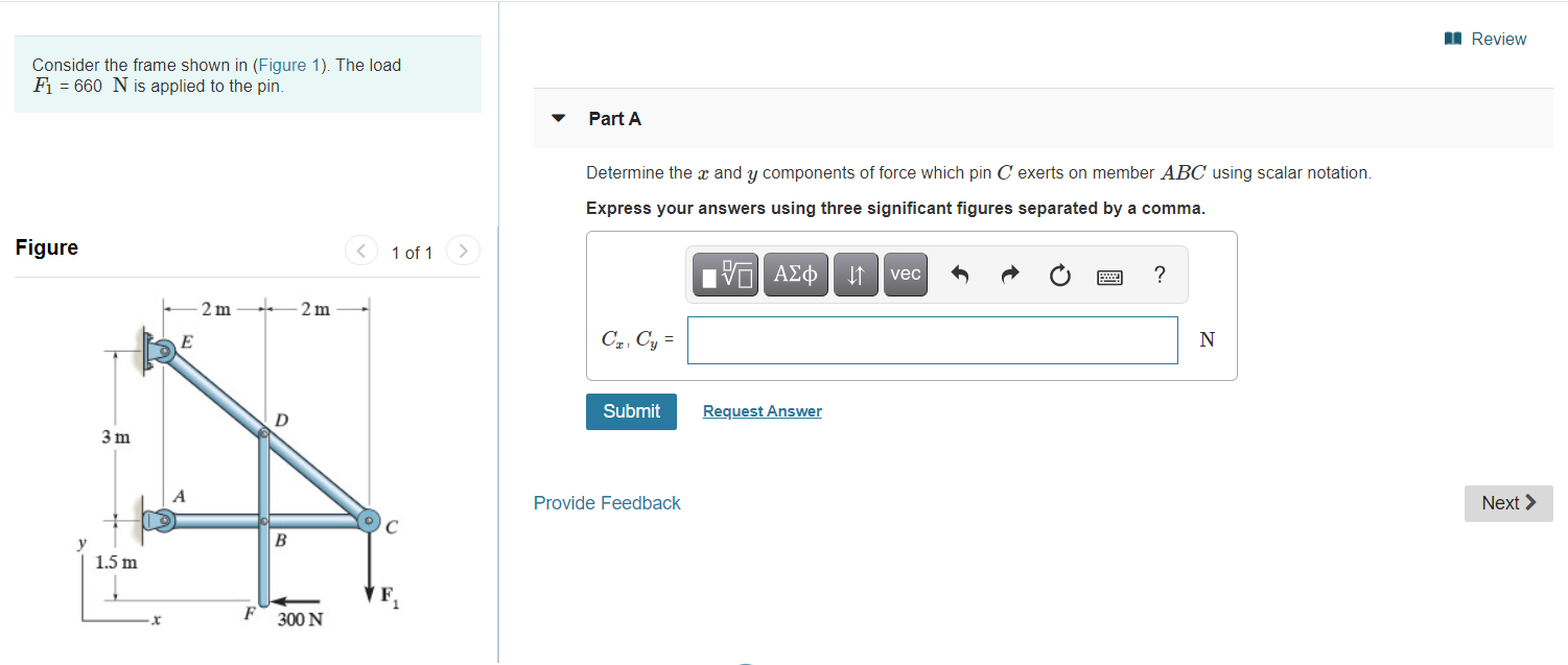 Solved Review Consider the frame shown in (Figure 1). The | Chegg.com