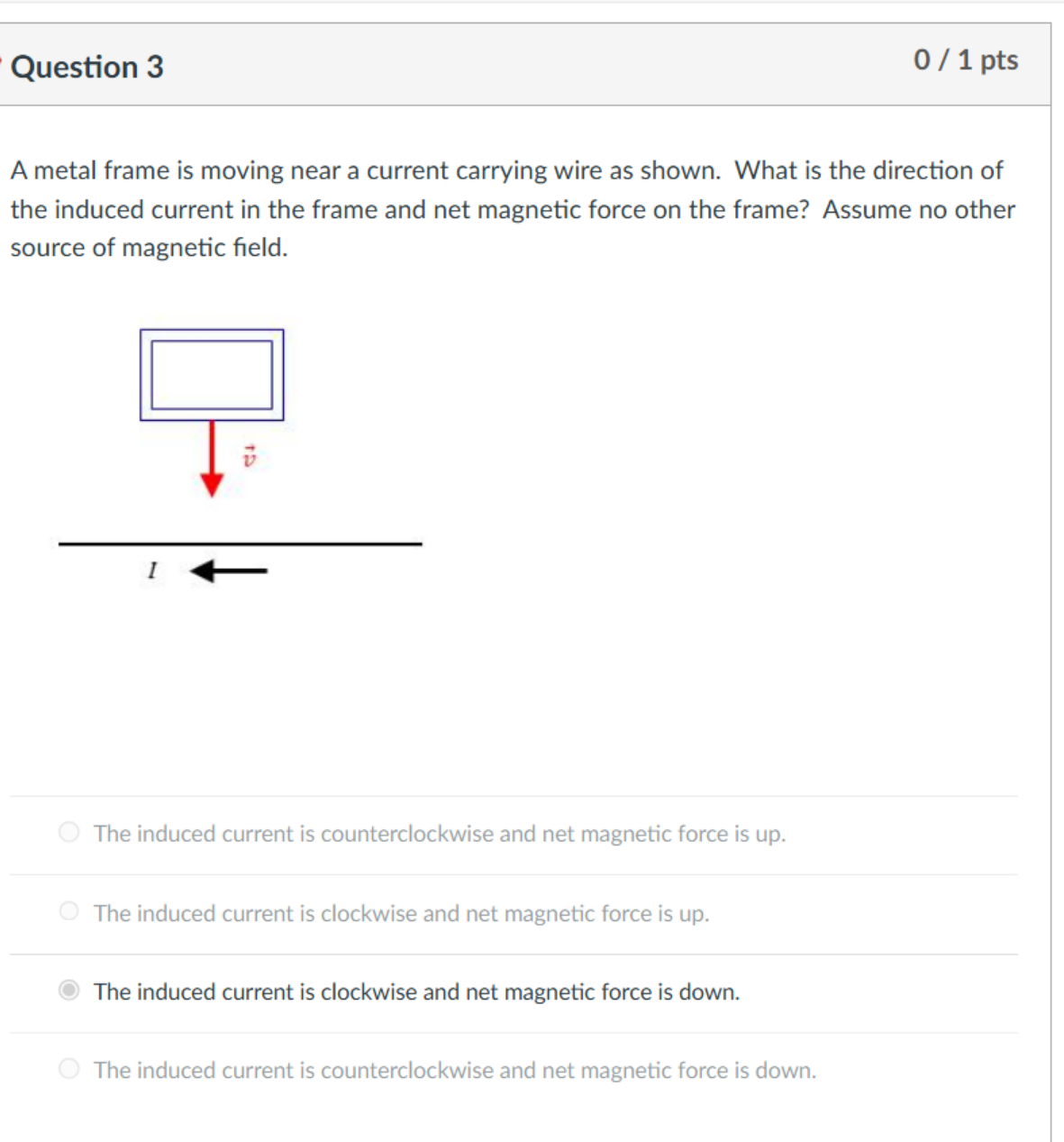 Solved Question 3A metal frame is moving near a current | Chegg.com