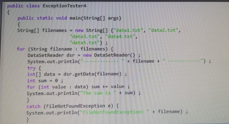 Solved public class ExceptionTester4 { public static void | Chegg.com