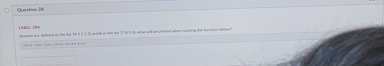Solved Question 28 LABEL: 28A Assume a is defined as the | Chegg.com