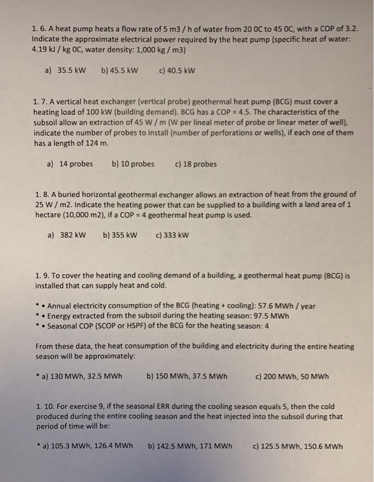Solved 1. 1. The primary energy savings in tep (1 MWh -0.086 | Chegg.com