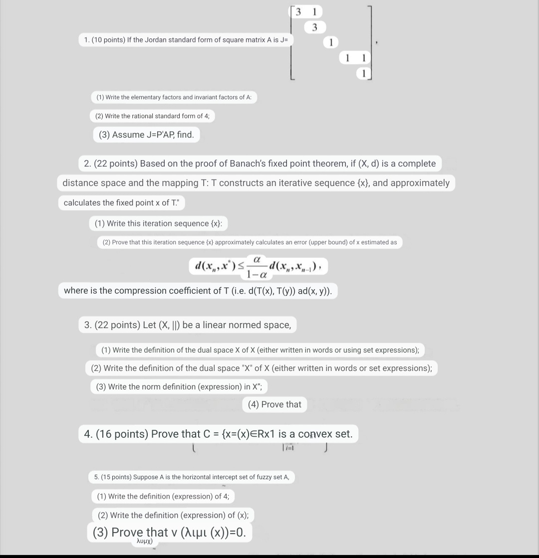 Solved 2. (22 points) Based on the proof of Banach's fixed | Chegg.com