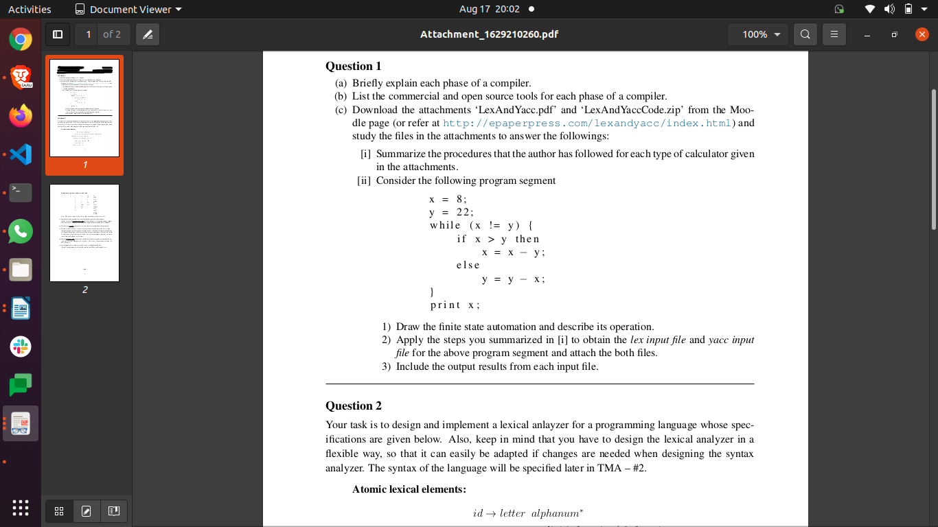 Solved (a) Briefly explain each phase of a compiler. (b) | Chegg.com