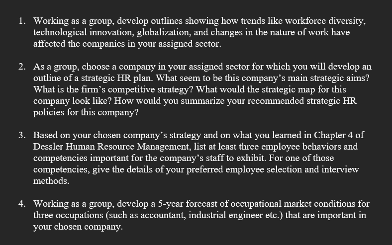 [Solved]: 1. Working as a group, develop outlines showing h