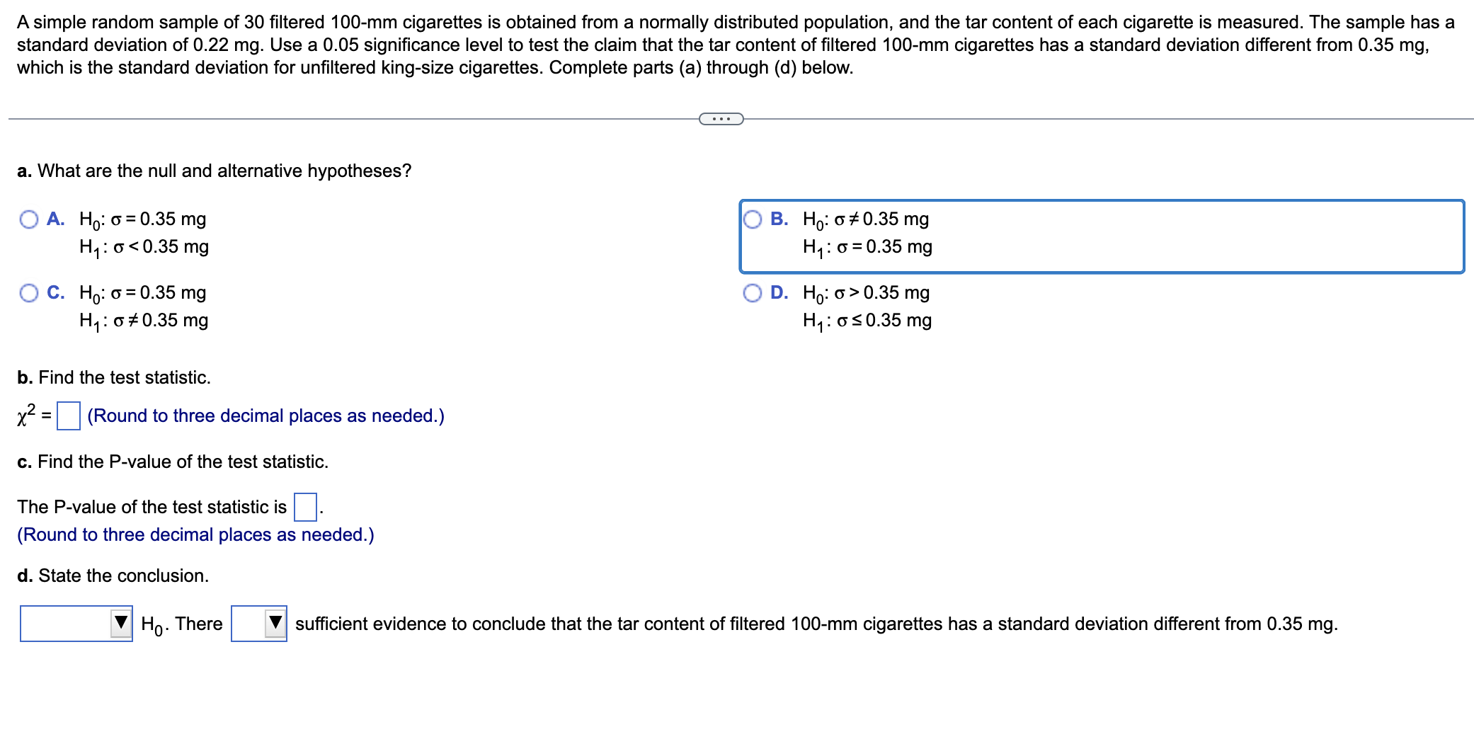 Solved A simple random sample of 30 filtered 100-mm | Chegg.com