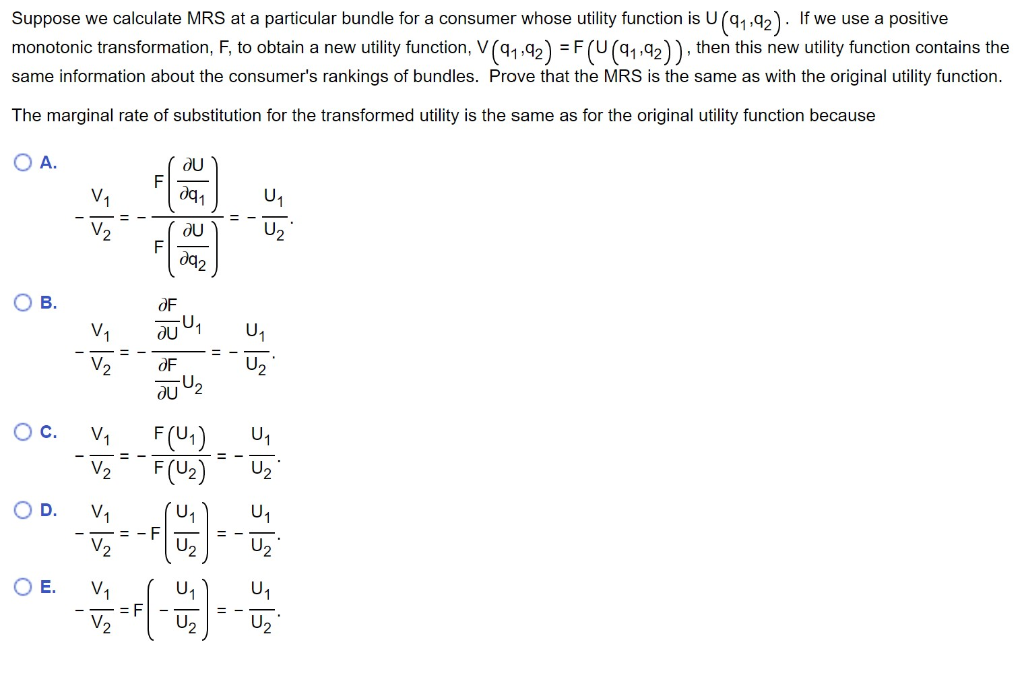 Solved Suppose we calculate MRS at a particular bundle for a | Chegg.com