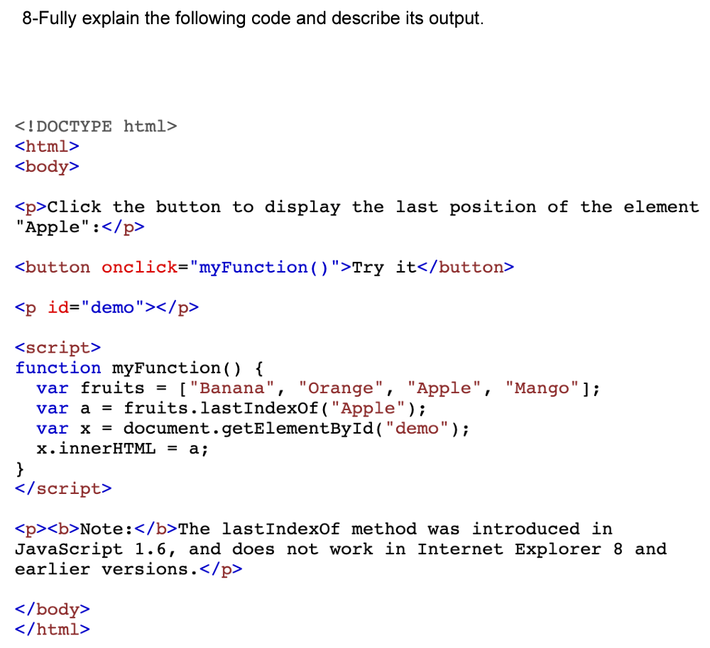 Solved 7-Fully explain the following code and describe its | Chegg.com