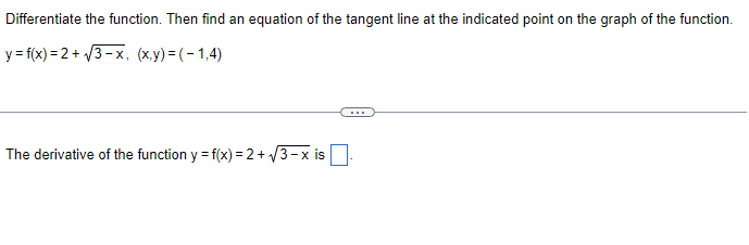 Solved Differentiate the function. Then find an equation of | Chegg.com