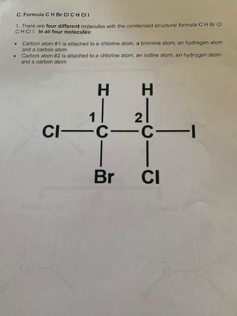 Solved C. Formula CH Br CI CHCII 1. There are four different | Chegg.com