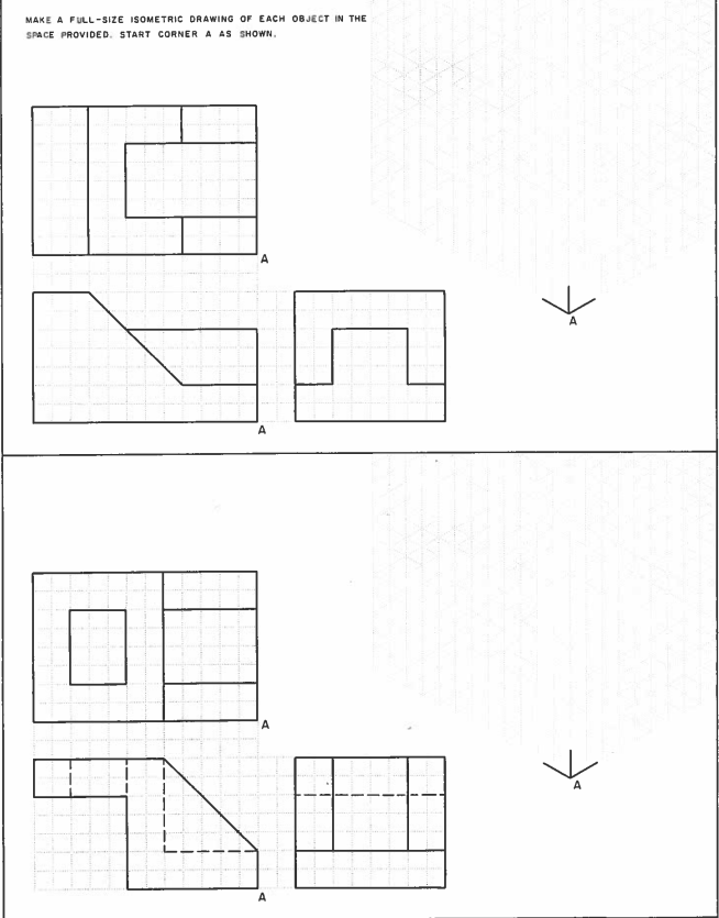 Solved MAKE A FULL-SIZE ISOMETRIC DRAWING OF EACH OBJECT IN | Chegg.com