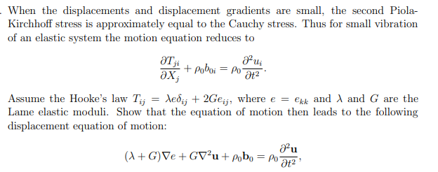 When the displacements and displacement gradients are | Chegg.com