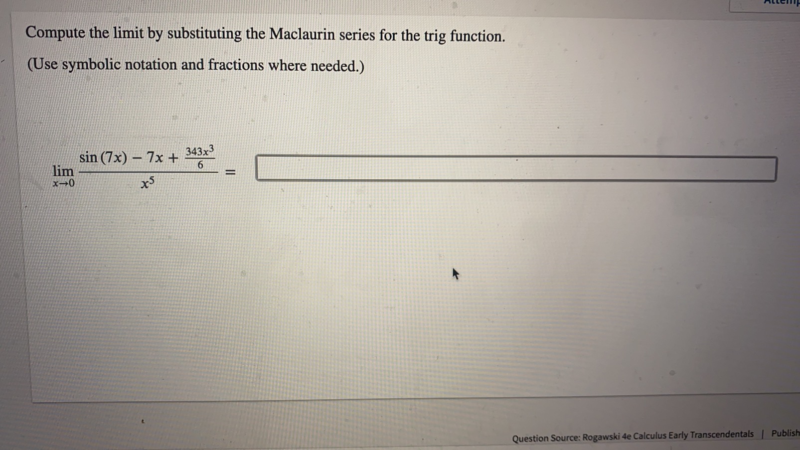 Solved Compute the limit by substituting the Maclaurin | Chegg.com