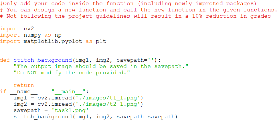 Solved Figure 1: Example of background stitching. 1 | Chegg.com