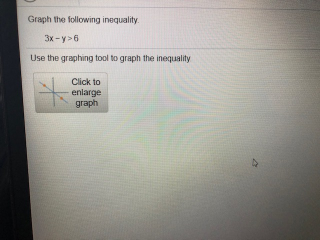 Solved Graph the following inequality 3x-y>6 Use the | Chegg.com