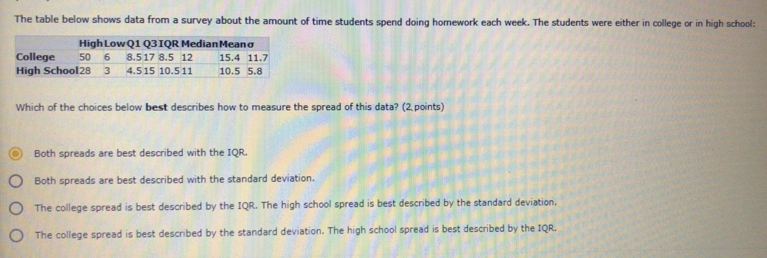Solved The table below shows data from a survey about the | Chegg.com