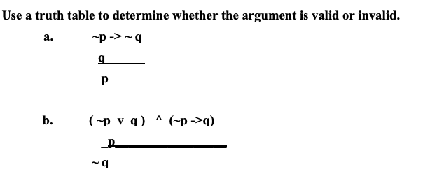 Solved Use a truth table to determine whether the argument | Chegg.com