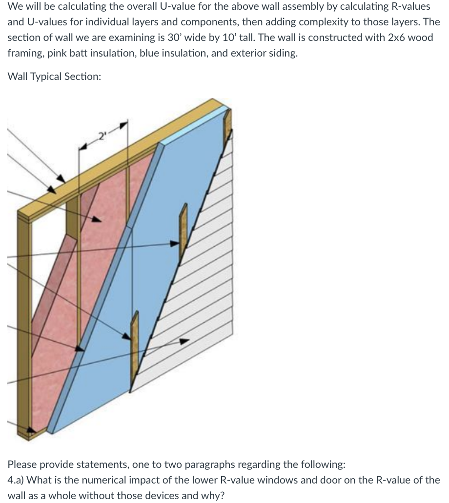 We will be calculating the overall U-value for the | Chegg.com