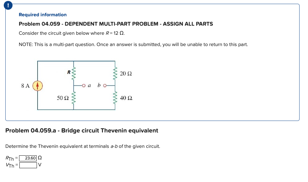 Solved Required informationProblem 04.059 - ﻿DEPENDENT | Chegg.com