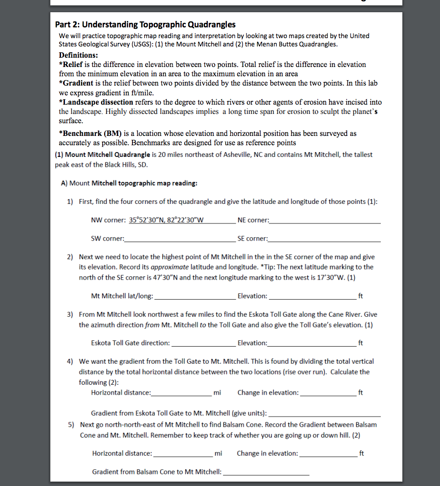 US. DEPARTMENT OF THE INTERIOR U.S. GEOLOGICAL SURVEY | Chegg.com