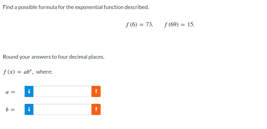 Solved by an EXPERT Find a possible formula for the exponential function | Chegg.com
