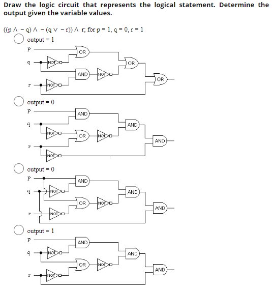 Solved Draw the logic circuit that represents the logical | Chegg.com