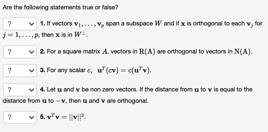 Solved Are the following statements true or false? ? 1. If | Chegg.com