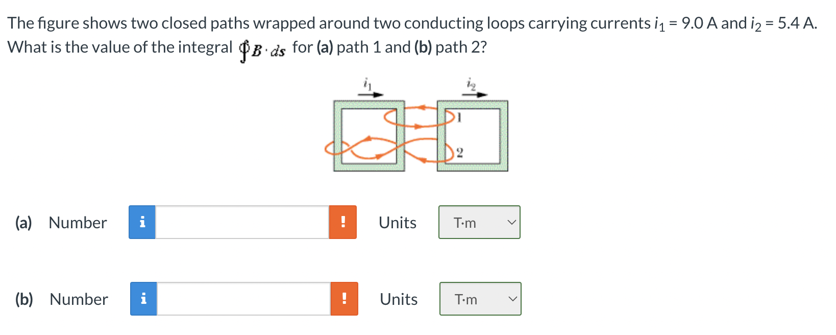 Solved The figure shows two closed paths wrapped around two | Chegg.com