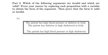 Solved Part 1. Indicate whether the argument is valid or | Chegg.com