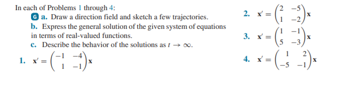 Solved 2. x'= X In each of Problems 1 through 4: a. Draw a | Chegg.com