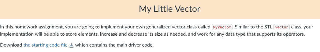 Solved My Little Vector Download the starting code file ↓ | Chegg.com