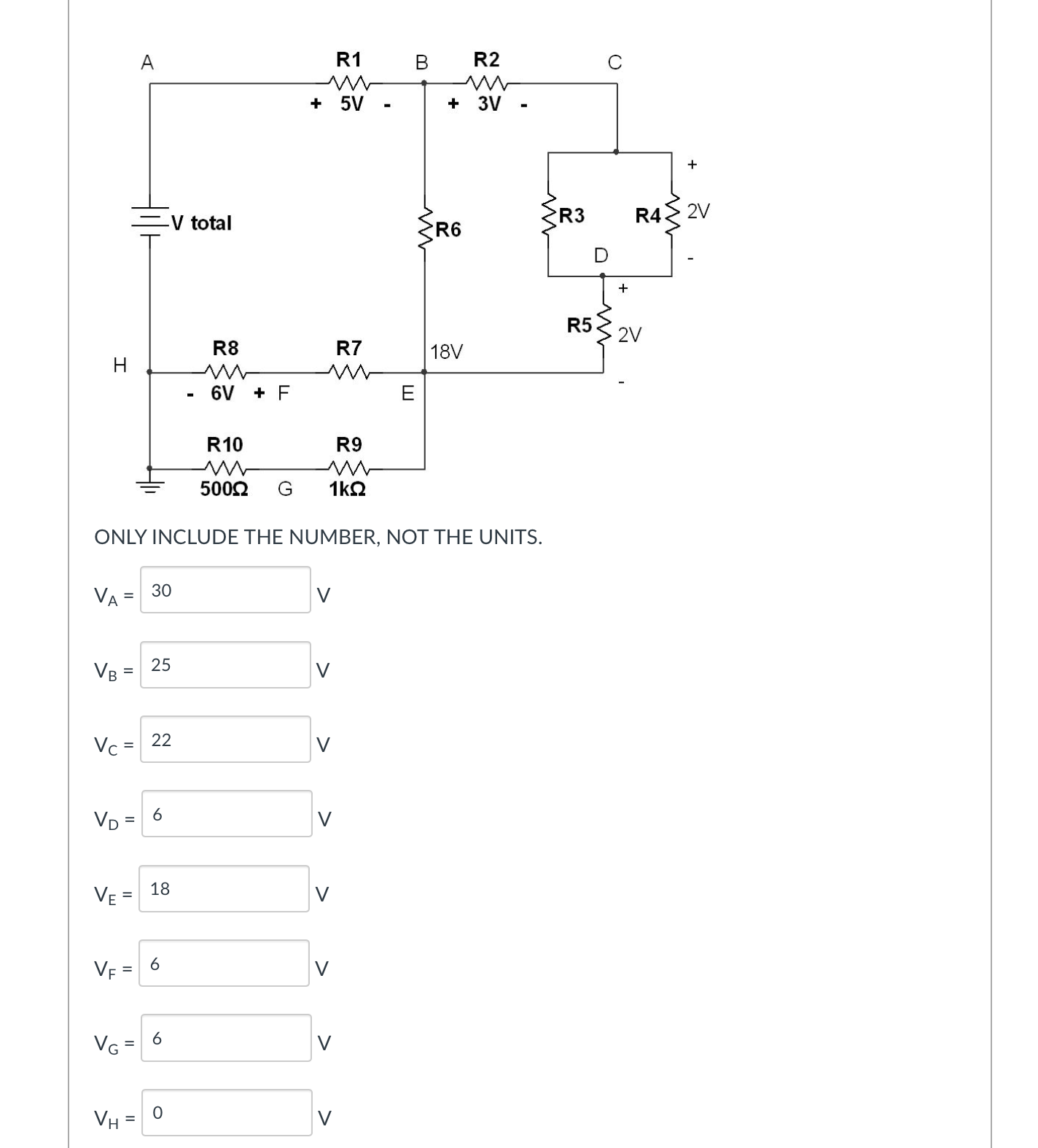 Solved V1=5 VV3=2 VV6=7V V7=12 V V9=12 V VEF=12 V | Chegg.com