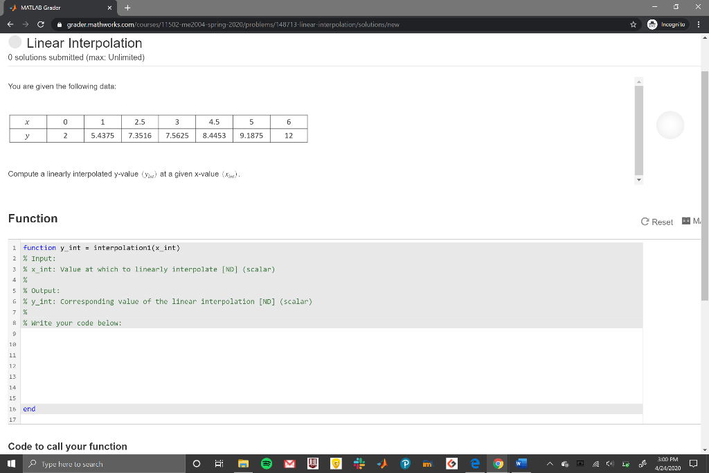 Solved MATLAB Grader x + > C | Chegg.com
