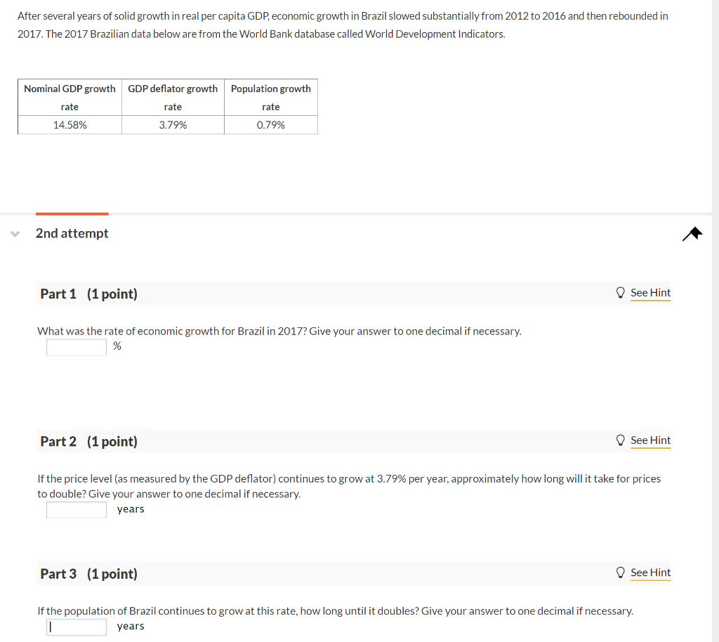 Solved After several years of solid growth in real per | Chegg.com