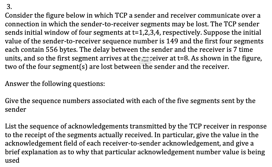 3. Consider the figure below in which TCP a sender | Chegg.com