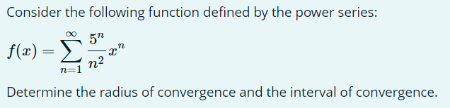 Solved Consider the following function defined by the power | Chegg.com
