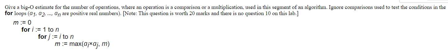 Solved Give a big-O estimate for the number of operations, | Chegg.com