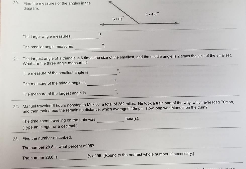 Solved 20. Find Find the measures of the angles in the | Chegg.com